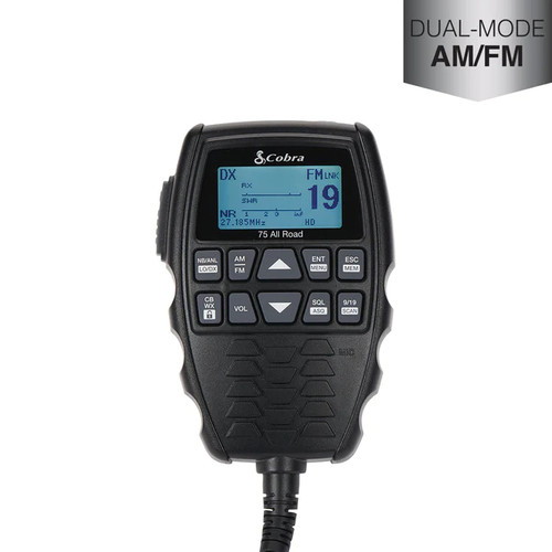 Cobra 75 All Road C75BTFM 40 Channel Remote CB Radio with Bluetooth and ...