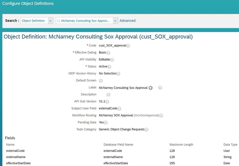 SOX Approval Workflow in SuccessFactors Compensation Custom MDF