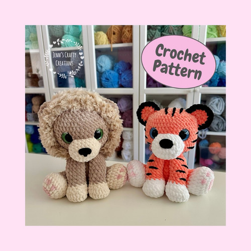Larry The Lion & Terry The Tiger Bundle - CROCHET PATTERN ...