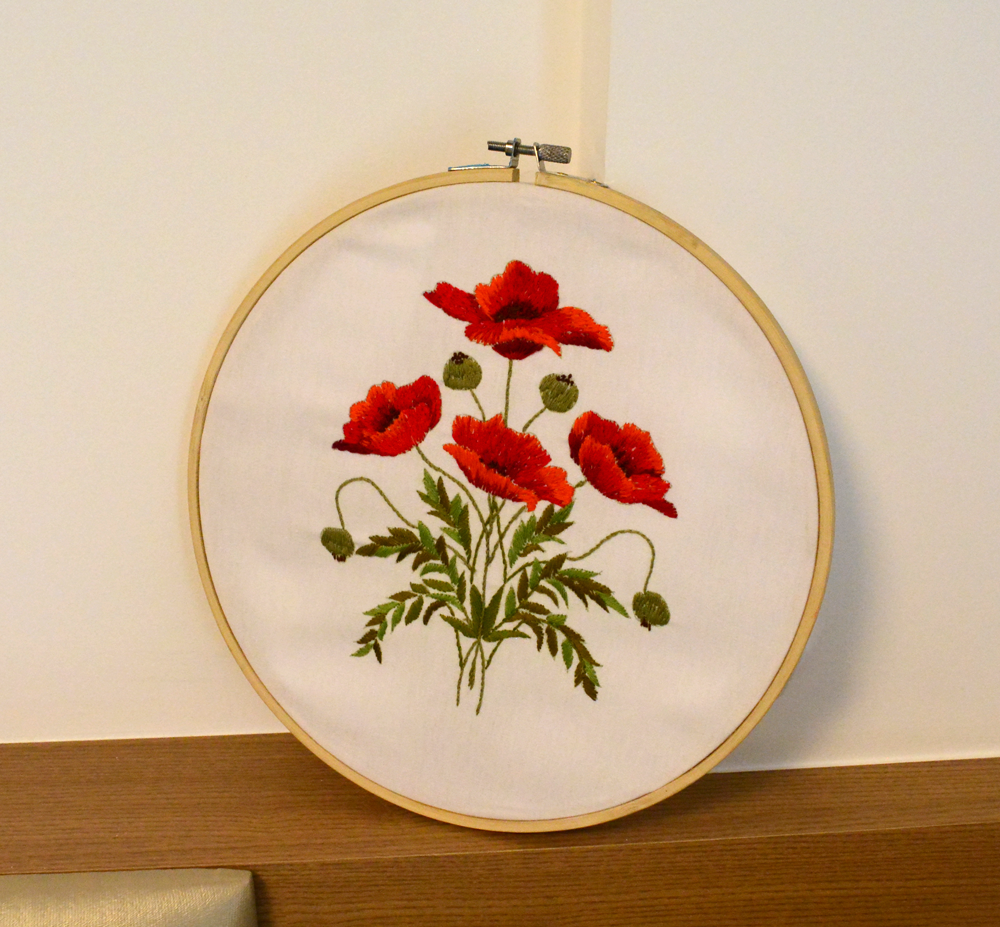 Red Flowers Embroidery