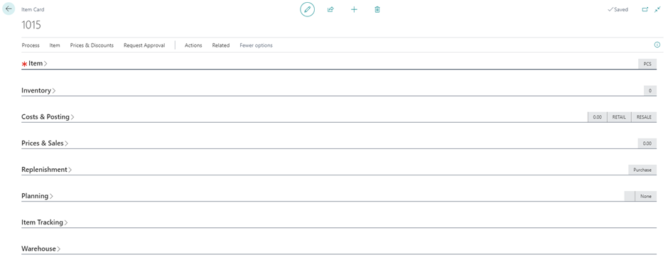 How to Create a Item Card in Business Central