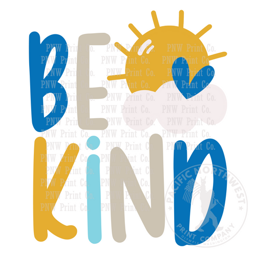 UV DTF Decal Transfer- Be Kind Blue | PNW Print Company