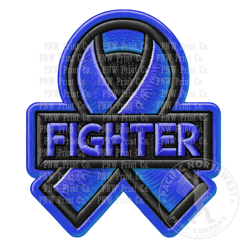 UV DTF Decal Transfer -Blue Fighter Ribbon Faux Embroidery | PNW Print ...