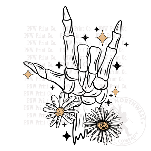 Floral Skellie Hand-DTF Transfer | PNW Print Company