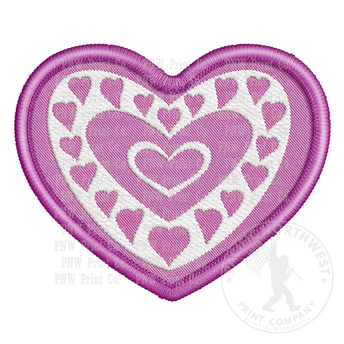UV DTF Decal Transfer - Heart Faux Embroidery | PNW Print Company