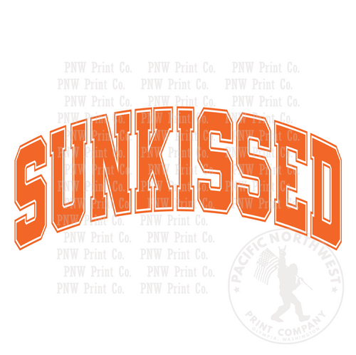 Sunkissed In Orange Varsity Letters-DTF Transfer | PNW Print Company