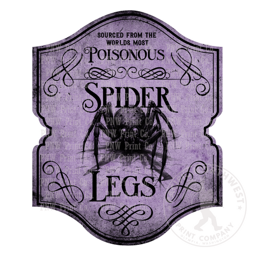 UV DTF Decal Transfer - Spider Legs | PNW Print Company