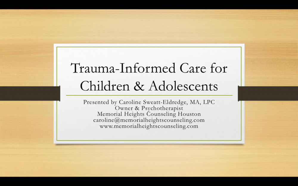 MHC Update: Trauma-Informed Care for Children & Adolescents