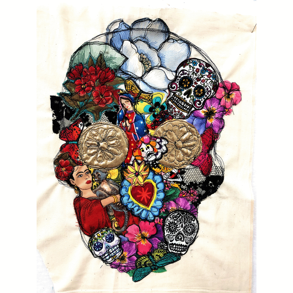 Fabric Collage with Free Motion Embroidery | hello-stitch