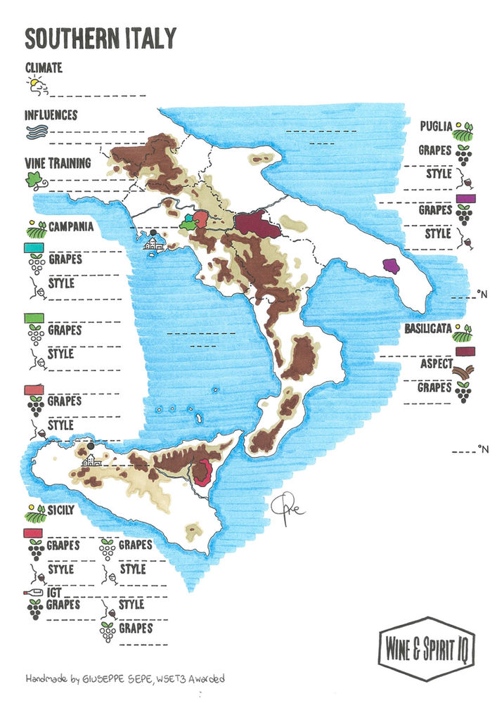 Italian Wines Blank Maps