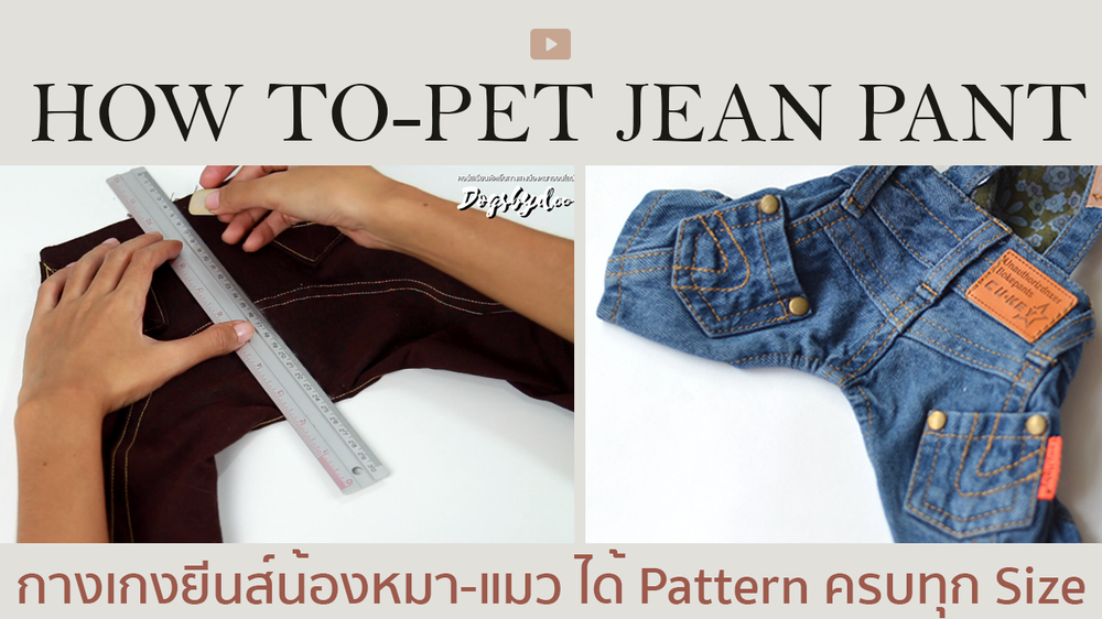 กางเกงยีนส์สัตว์เลี้ยง Pet Jeans | Dogbydoo