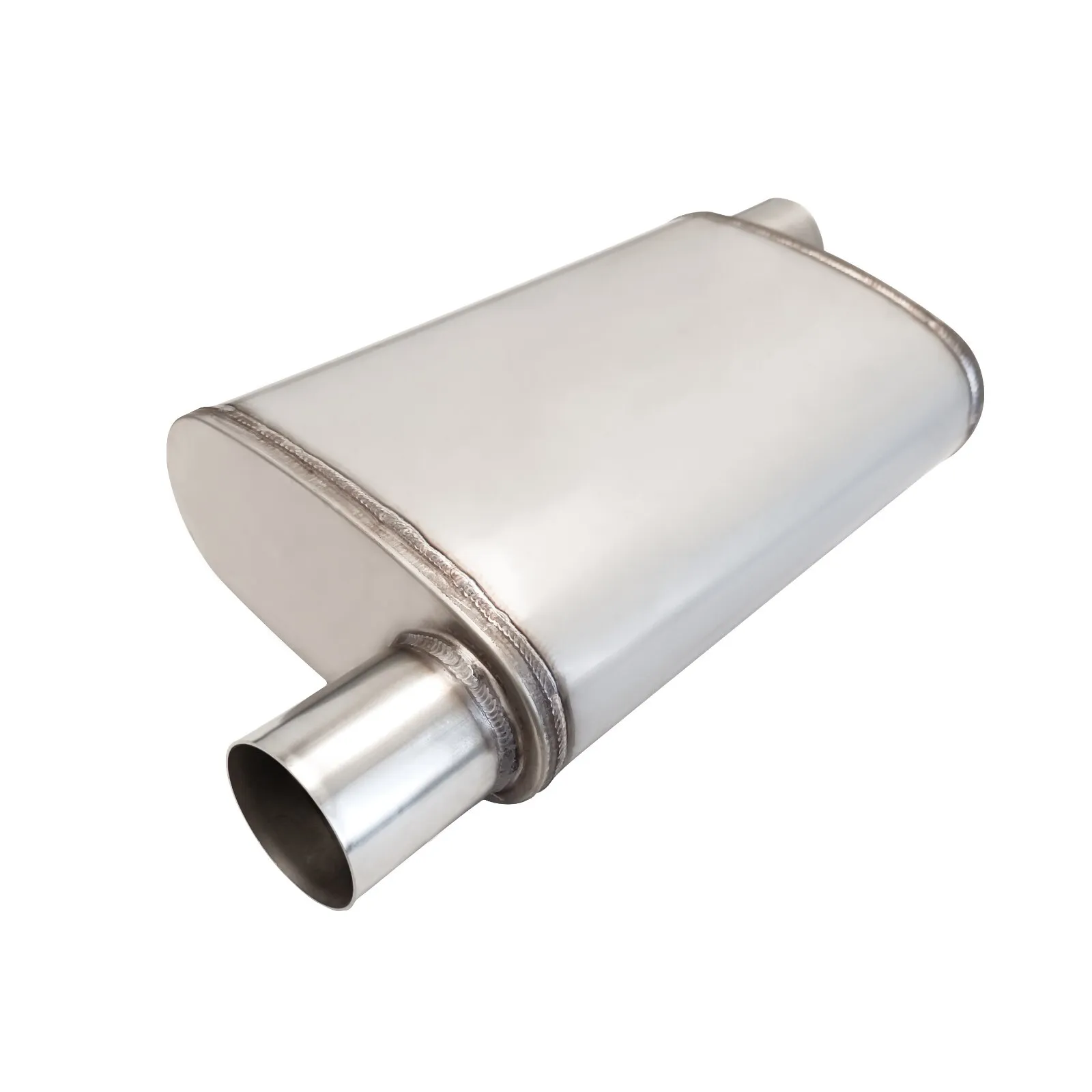 Muffler Oval 2.5 inch Offset In / 2.5" Offset Out Stainless Steel ...