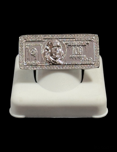 $100 Dollar Bill Ring Silver | Alijewelers