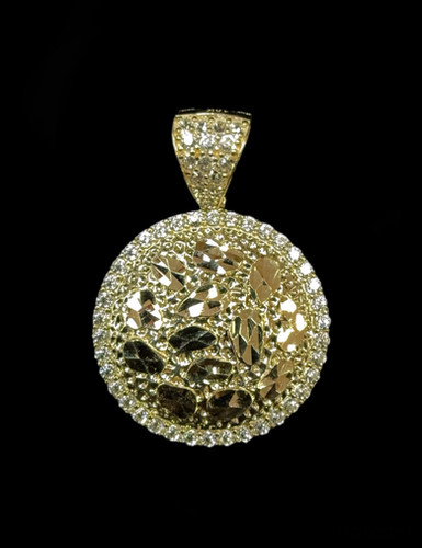 Circle Nugget Pendant Gold 10k | Alijewelers