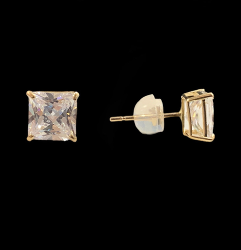 Gold Single Stone Stud Earrings | Alijewelers
