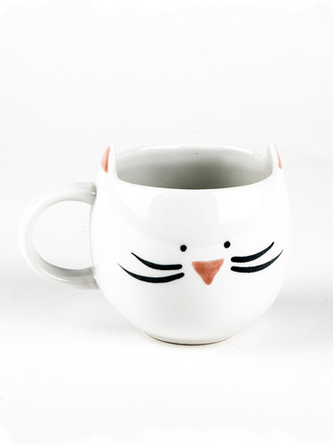 White Cat Face Mug – Handmade Ceramic | Cat Store