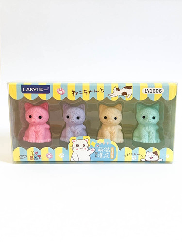 Candy Pop Kittens Erasers Set – Cute Pastel Mini Erasers | Cat Store