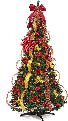 Prextex Christmas Tree Fully Decorated Pre-lit 6 Ft | Perch