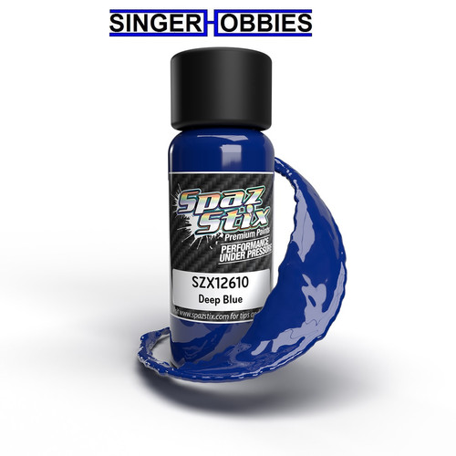 SPAZ STIX SZX12610 Deep Blue Airbrush Ready Paint, 2oz Bottle HRP ...