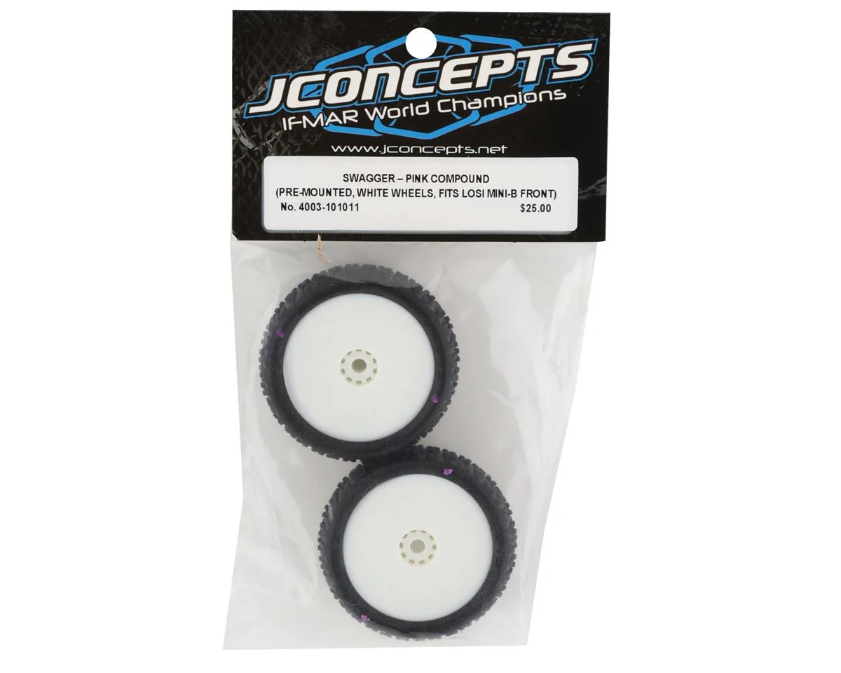 JCONCEPTS 4003-101011 Mini-B Swagger Pre-Mounted Front Tires (White) (2 ...