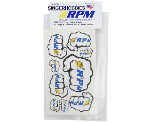 RPM 70020 RPM "Fist" Logo Decal Sheets | Singerhobbies
