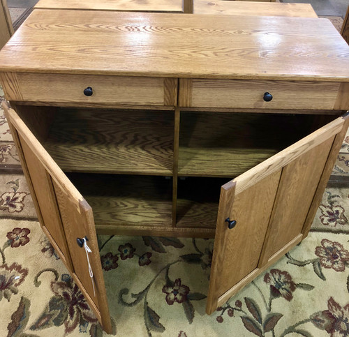 Oak Double/Double With Drawers Shelves Inside | Herb's Handy Work