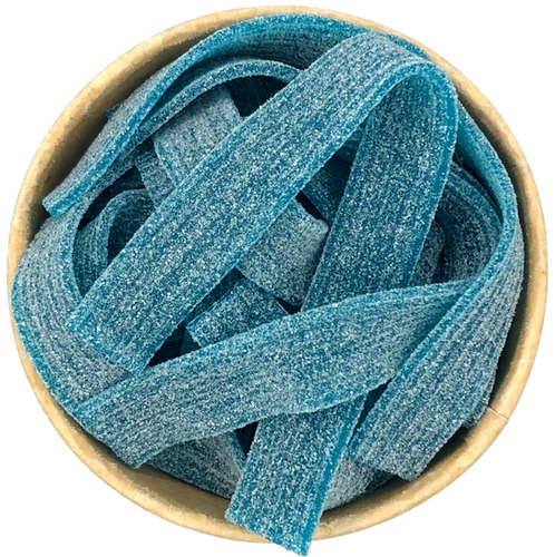Fizzy Blue Raspberry Belts - Sour Vegan Snacks