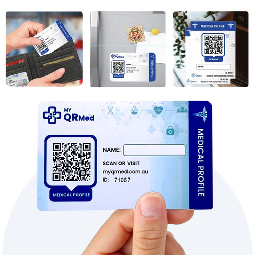 Smart Medical ID Pack. Wallet Card, Magnet + 2 x Stickers. QR Code ...