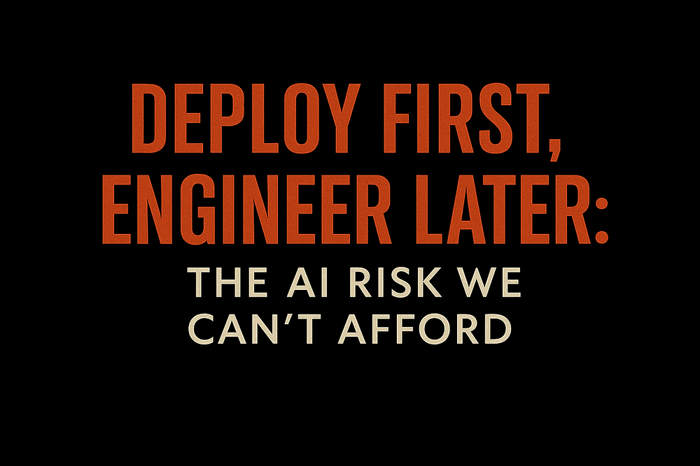 Deploy First, Engineer Later: The AI Risk We Can’t Afford