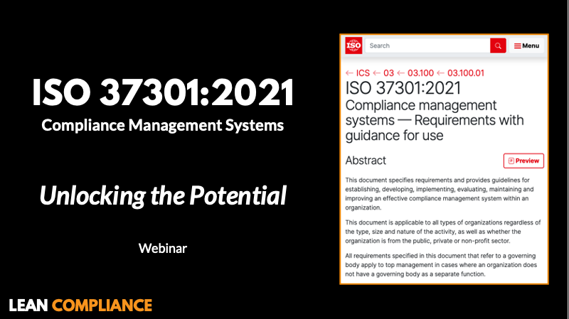 Unlocking the Potential of ISO 37301:2021 | Lean Compliance