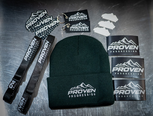 Swag Pack - Beanie, Ski Pull Straps, Keychains, Sticker Pack | Proven Progression