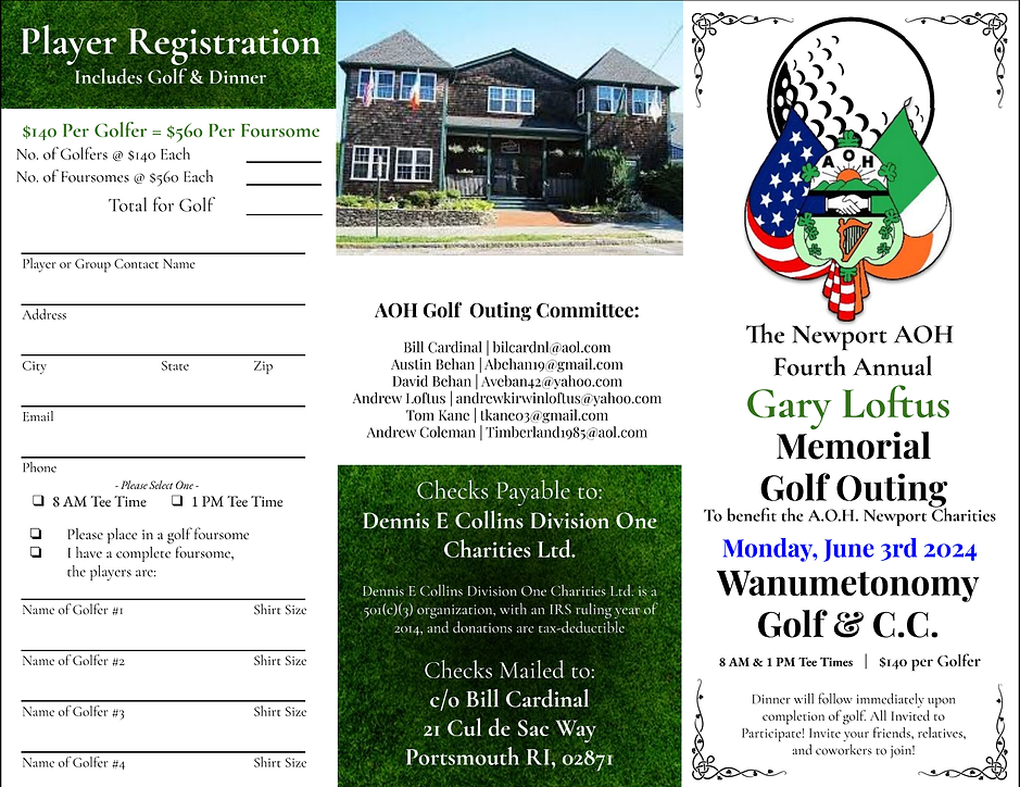 GARY LOFTUS GOLF OUTING REGISTRATION | AOHNEWPORT