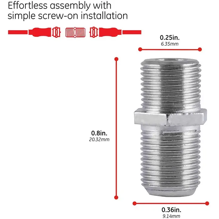 General Electric Coaxial F Type Cable Extension Two Pack Video ...