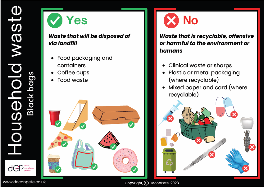 Household Waste bin sticker | DeconPete