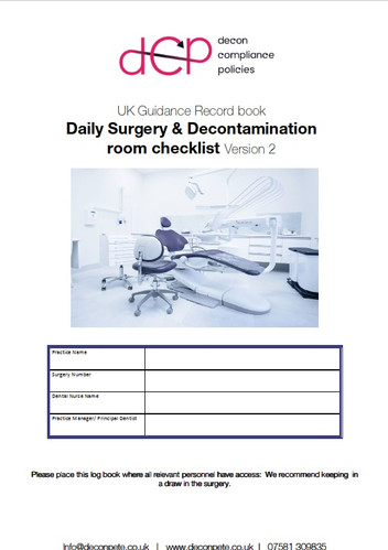 Surgery & Decontamination room checklist Record book - Version 2.1 ...