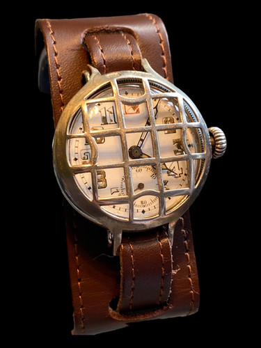 1915 Unbranded Sterling Silver Borgel Cased Trench watch with Shrapnel ...