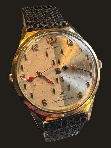 c.1965 Ardath Long Distance Twin Time Zone Gents Watch | vintagewatchroom