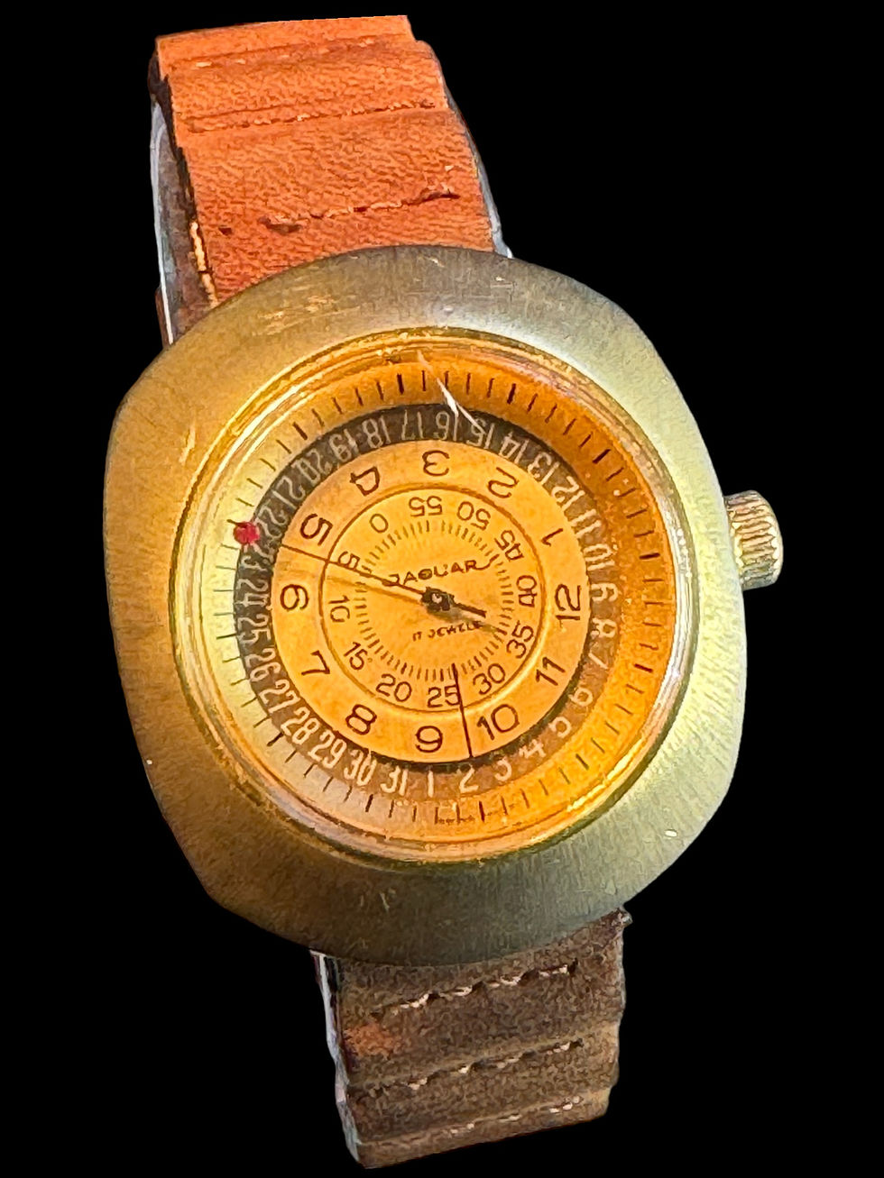 1970’s Jaguar Jump Hour/ Direct Read Gents Watch | vintagewatchroom