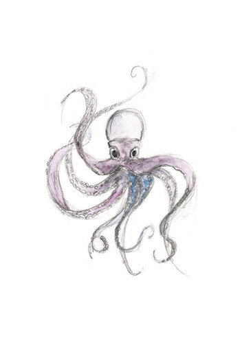 Giant Squid Print | Sea Creature Art | Morvenna