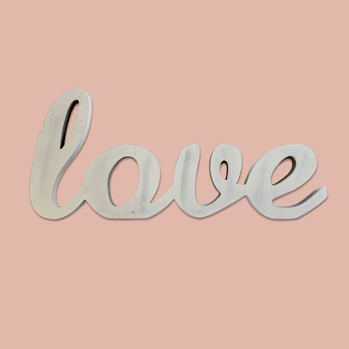 Love Block Letters Sign White | bwer