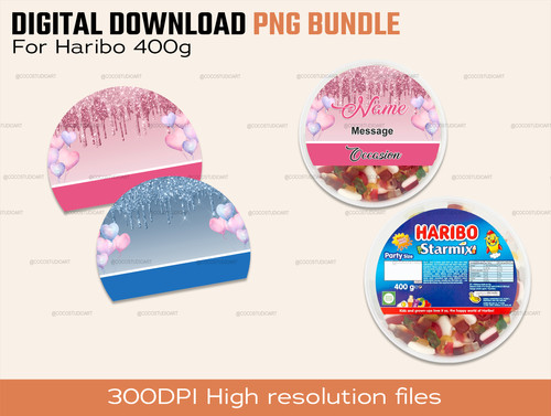 2x Haribo Template lids Digital Download Print at home | cocostudioart.com