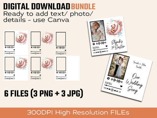 MUSIC PLAYER RECTANGULAR frames ready to add details and print at home ...