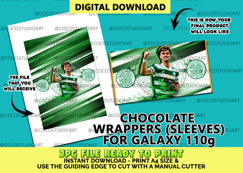 CELTIC Chocolate Bar wrapper ready to print at home | cocostudioart.com