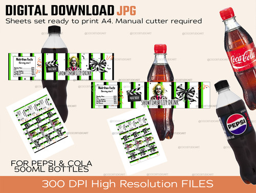 PEPSI & COLA 500ML LABLES - BEETLEJUICE LABEL ready to print at home ...