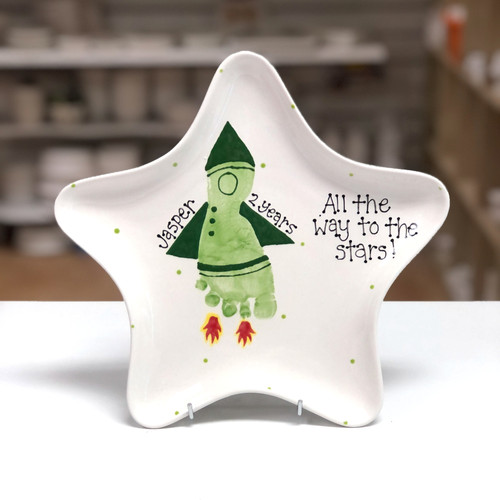 Footprint Rocket Plate | Crafty Monkey