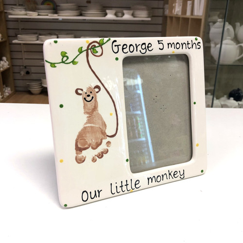 Little Monkey Footprint Photo Frame | Crafty Monkey Pottery Painting Studio