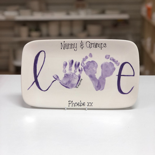 Modern 'Love' Plate | Crafty Monkey Pottery Painting Studio