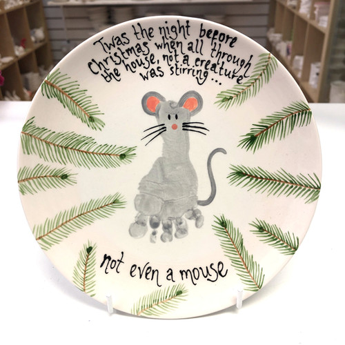 Night Before Christmas Mouse Footprint Plate | Crafty Monkey