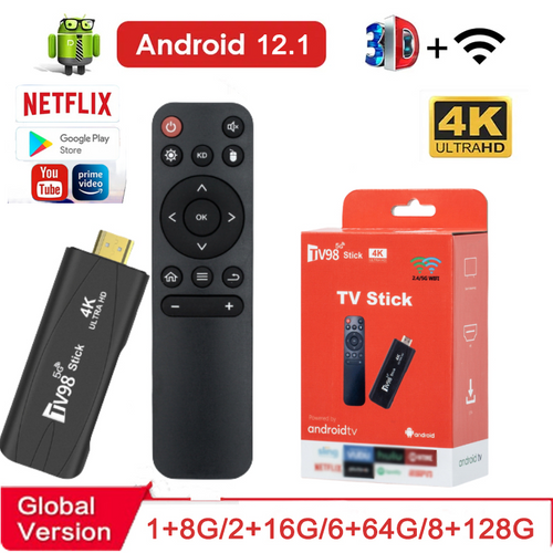 Global 4K TV Stick e Android 12.1 Smart tv Fire Stick TV98 Media Dual 2 ...