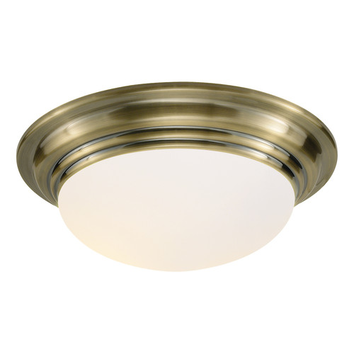 Braxton 1 Light Antique Brass Large Flush Ceiling Light | The Light House